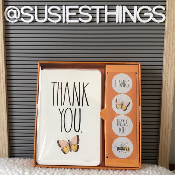Rae Dunn | Office | Rae Dunn Thank You Card Set With Stickers Butterfly ...
